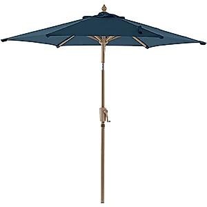 LE CONTE 10 ft Patio Umbrella Outdoor Market Umbrellas Table Umbrellas | 3 Years Non-fading material & Push Button Tilt & 8 Ribs | Best for Deck, Balcony, Garden, Lawn & Pool (Denim blue)