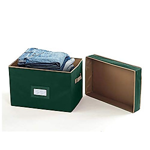 Covermates Keepsakes - Storage Box - Heavy Duty Polyester - Reinforced Handles - ID Window - Indoor Storage - Closet Storage-Green
