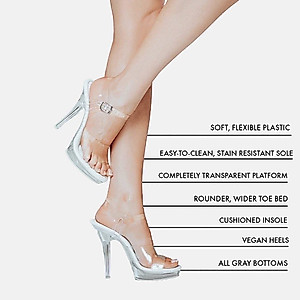 The Shoe Fairy Olympian Clear Bikini Fitness Competition Heel (us_footwear_size_system, adult, women, numeric, medium, numeric_6)