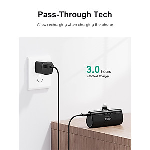 Dsuy 5000mAh 2 Packs Portable Phone Charger iPhone with Built-in Cable, MFi Certified Portable Power Bank External Battery Pack Charger Compatible with iPhone 14/13/12/11/XR/8 Plus Pro Max Series