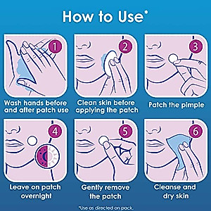 Clearasil Overnight Spot Patches, Advanced Healing Hydrocolloid Acne Pimple Treatment, Blemish Spot Stickers for Face, 18 count