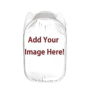 Frestree Custom Laundry Basket Personalized Hampers for Laundry Add Your Photo/Name/Text Customized Dirty Clothes Hamper for Bathroom Bedroom Living Room Collapsible Storage Bag Washing Bin