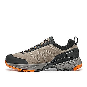 SCARPA Men's Rush Trail GTX Waterproof Gore-Tex Lightweight Hiking Shoes - Taupe/Mango - 8.5