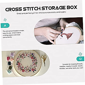 EXCEART 1 Set Box Embroidery Thread Finishing Hand Tool Embroidery Floss Plastic Stand Plastic Winding Board Bobbin Winder Embroidery Organizer Threads Winding Board Cross Stitch Holder