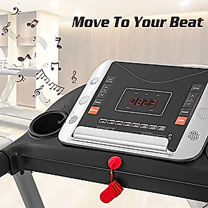 Merax Foldable Electric Treadmill 2.5HP Motorized Running Machine with 12 Perset Programs 300LBS Weight Capacity Walking Jogging Treadmill for Office Home Gym Workout with Incline