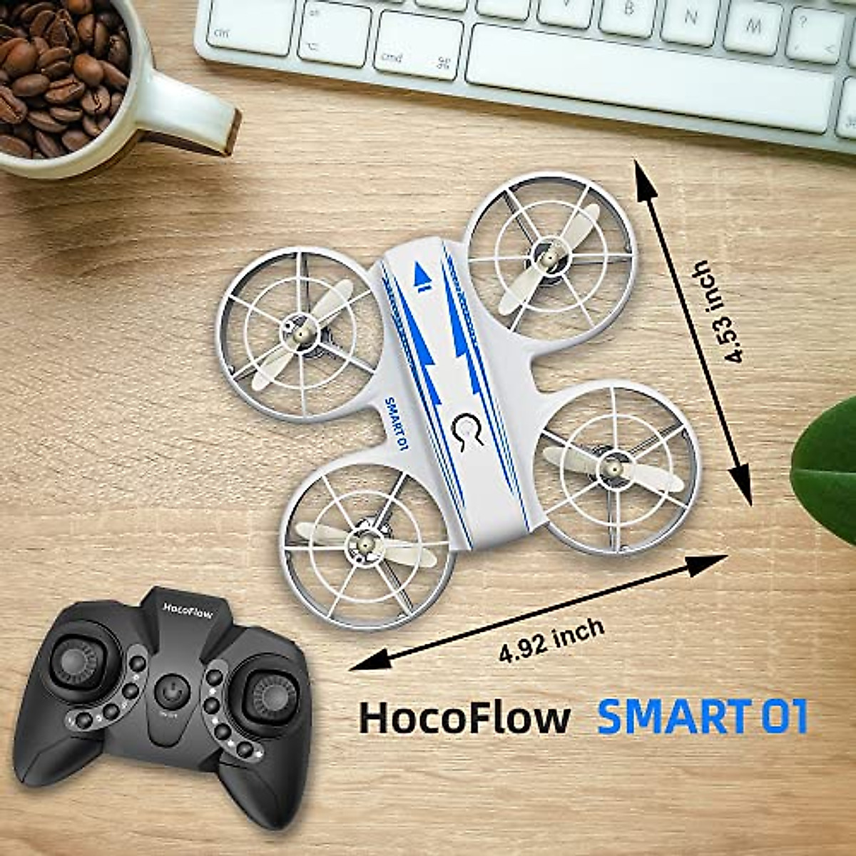 HocoFlow Mini Drone for Beginners Easy to Fly Remote Control Drones with Headless Mode Auto Hovering 3D Flips Stunt RC Quadcopter Plane Drone Gift