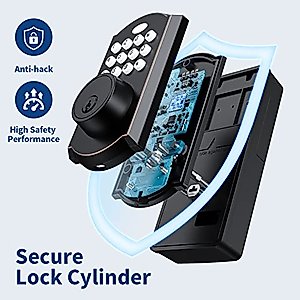 WiFi Smart Lock, Keyless Entry Door Lock with Remote Unlock, Easy to Install, Electronic Deadbolt with Voice Control, Security Door Lock Great for Front Door Home Use