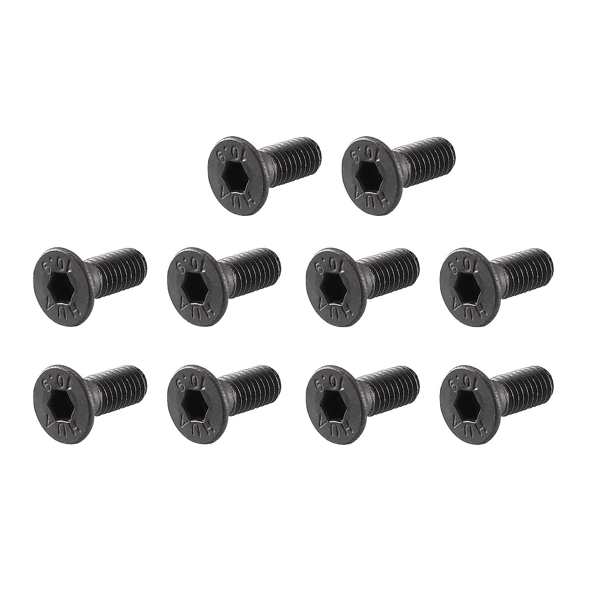 uxcell M3x8mm 10.9 Carbon Steel Countersunk Head Hex Socket Screw Pack of 50