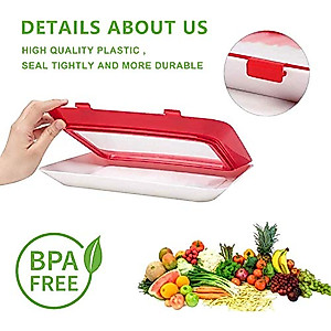 Food Plastic Preservation Tray,Stackable Food Tray Reusable Creative Food Preservation Tray for Food Preservation 4 Pack (white)