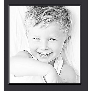 20x22 Smooth Black / Black Custom Mat for Picture Frame with 16x18 opening size (Mat Only, Frame NOT Included)