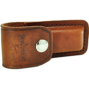 Uncle Henry 227UH Folding Bowie Classic Folding Pocket Knife with High Carbon Stainless Steel Blades, Traditional Staglon Handle, and Leather Sheath for Hunting, Camping, Every Day Carry, and Outdoors