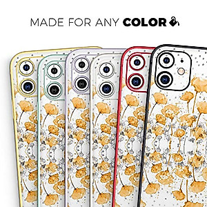 Design Skinz Karamfila Yellow & Gray Floral V2 - DesignSkinz Protective Vinyl Decal Wrap Skin Cover Compatible with The Apple iPhone Xs (Full-Body, Screen Trim & Back Glass Skin)