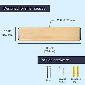 PeachyModern Wall Mounted Shoe Rack - A wooden, modern, slim, and small shoe storage solution for shoes and boots in narrow spaces, entryways, or hallways. (30-in-wide, Pack of 2)