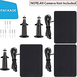 UYODM 3 Pack Solar Panel Charger Compatible with Blink Outdoor (3rd Gen) & Blink XT2/XT, Built-in Battery & 11.5Ft Outdoor Power Cable and Adjustable Wall Mount, IP66 Weatherproof (Black)
