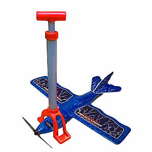 Top Secret Toys Aero-Storm Aerobatic Toy Stunt Plane (Blue) with Air Powered Engine, High Flying Trick Airplane, Propeller Powered by Hand Pump Pressurized Air, STEM Toy for Kids, Boys, Girls Ages 8+