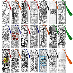 100 Piece DIY Inspirational Bookmarks for Kids, Adults, Teachers, Students Bulk, Bookmarks with Tassel