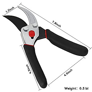 GARTOL Bypass Pruning Shears, 8.5 Inch Garden Shears Clippers, Heavy Duty Hand Pruner, with Sharp Precision-Ground Steel Blade, Comfortable Handle, Mothers's Day Gift