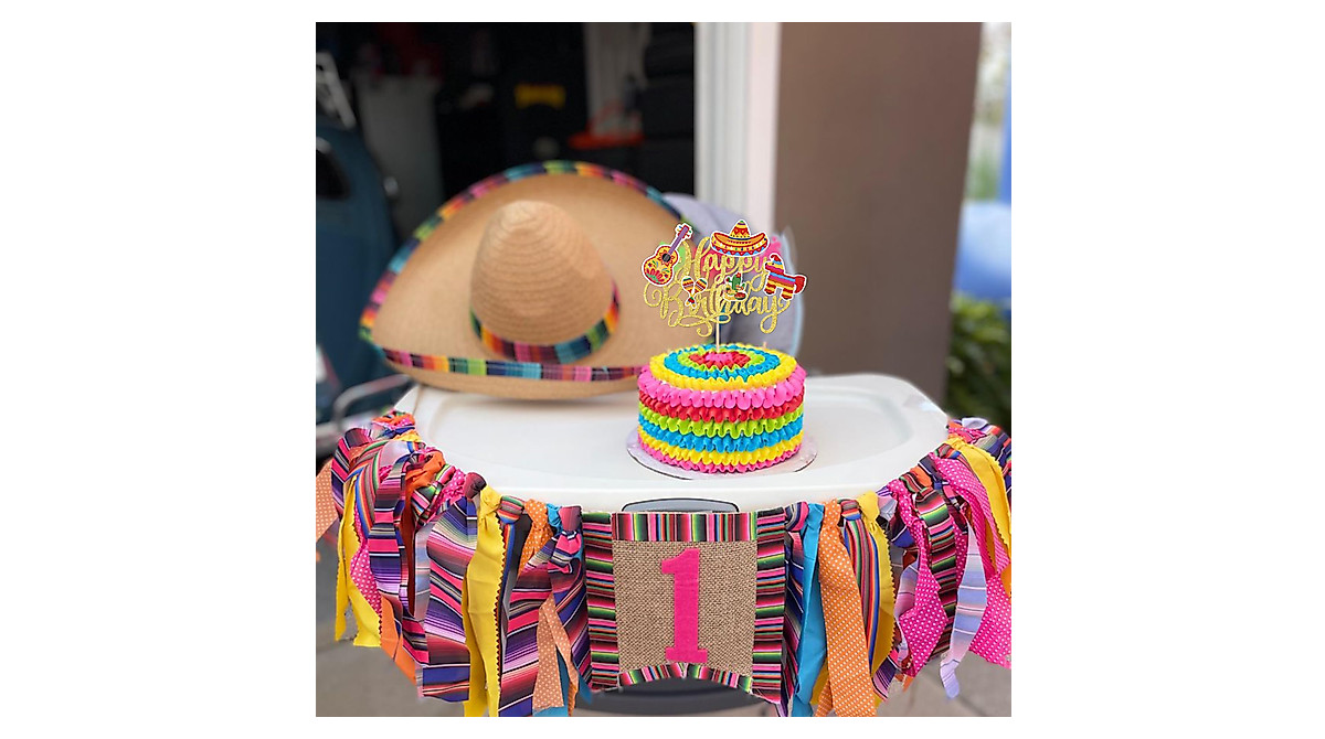 Happy Birthday Fiesta Cake Topper - Mexican Theme Party Decorations