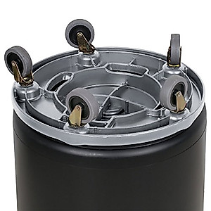 TableTop King 32 Gallon Gray/Black Trash Can, Lid, and Dolly Kit