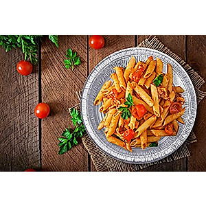 DecorRack 14 Round Aluminum Pans with Dome Lid, 9 Inch Heavy Duty Tin Foil Pans, Perfect for Reheating, Baking, Roasting, Meal Prep, To-Go Containers, Environmentally Friendly (Pack of 14)