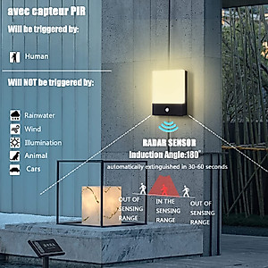 AIRTWESD 20W LED Outdoor Wall Light with Motion Sensor Outdoor Lighting Sconce Waterproof Wall Mounted Sconce Light for Patio Porch Courtyard Garden Backyard Villa Warm White 3000K