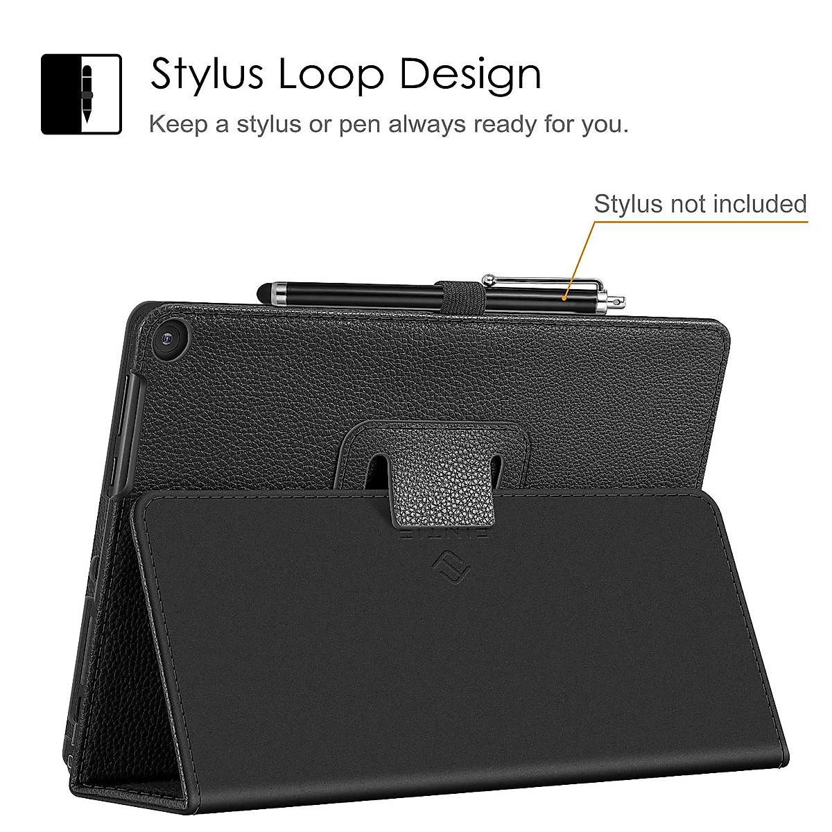 Fintie Case for Onn. 10.1" Tablet Pro (Model: 100003562), Premium Vegan Leather Folio Protective Stand Cover with Pencil Holder for Onn 10.1 inch Pro Tablet - Black