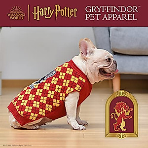 Harry Potter: Gryffindor Pet Sweater - Size Small | Harry Potter Costumes for Dogs| Harry Potter Dog Apparel & Accessories for Hogwarts Houses, Gryffindor,Red