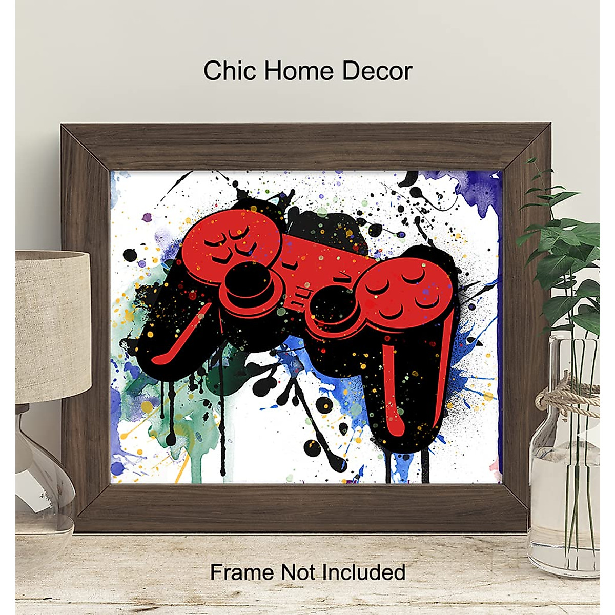 Game Room Decor - Remote Control Wall Art - Gaming Gifts for PC Gamer, Xbox, PS4, Playstation, Video Game, Arcade, Men, Teens, Kids - Man Cave, Dorm, Bar, Boys Bedroom - Urban Graffiti Posters