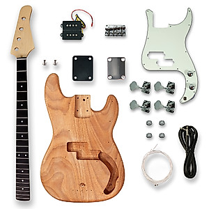 BexGears DIY Electric Guitar Kits For bass Guitar,Okoume Body maple neck & composite ebony fingerboard