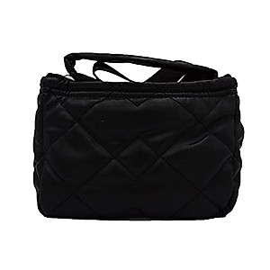 Marc Jacobs H108M01RE21 Black With Silver Hardware Leather Diamond Quilted Women's Crossbody Bag