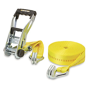 SmartStraps 27-Foot Premium Ratchet Straps, Yellow (1pk) – 10,000 lbs Break Strength, 3,333 lbs Safe Work Load - Commercial Tie-Downs Designed for Heavy-Duty Transport - Safely Haul Large Equipment, Tractors, Vehicles and More