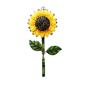 YK Decor Metal Sunflower Hook Wall Decor Key Holder, Bathroom Towel and Robe Hook, Decorative Large Single Hanging Hook Wall Coat Clothes Holder, Wall Mounted Sunflower Kitchen Decor Wall Decoration