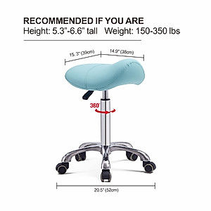 Grace&Grace Professional Saddle Stool Series Hydraulic Swivel Comfortable Ergonomic with Heavy Duty Metal Base for Clinic Dentist Spa Massage Salons Studio (Green)