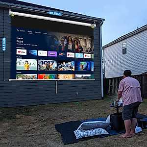 Projector Screen Pull Down, JWSIT 100 inch Manual Pull Down Projector Screen-Upgraded 3 Layers PVC 16:9 Auto-Locking Retractable Projector Screen for Movie Home Theater Cinema Office Video Game