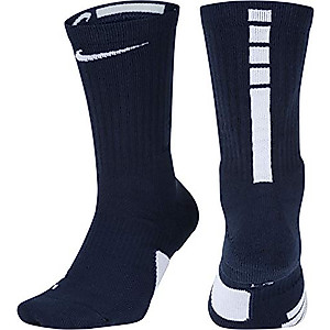 NIKE Elite Basketball Crew Socks (Midnight Navy/White, Medium)