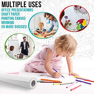 U.S. Art Supply Children's Kids Easel Arts and Crafts Paper Rolls 18" x 75' (6 Rolls) - Easel Replacement Rolls, Whiteboards, Crafting Activity, Painting - Kids Learn to Paint, Draw, Write, Have Fun