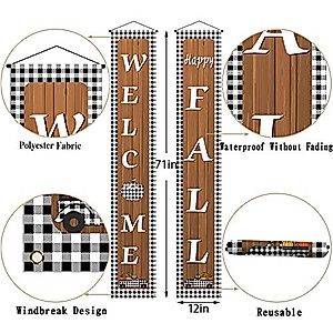 Fall Decoration Outdoor,Buffalo Check Plaid Banner,Fall Hanging Flag Sign Banner,Thanksgiving Farmhouse Indoor Front Porch Door Yard Lawn Sign