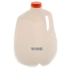 [10 PACK] Empty Plastic Gallon Juice Bottles with Tamper Evident Caps 128 OZ - Smoothie Bottles - Ideal for Juices, Milk, Smoothies, Picnic's and even Meal Prep by EcoQuality Juice Containers