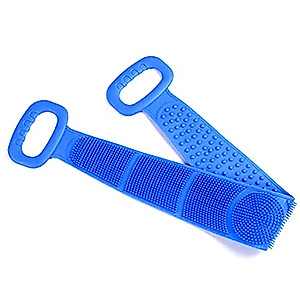 Silicone Back Scrubber for Shower/Silicone Body scrubber and Foot scrub/Exfoliating brush - Extra-large and Dual-sided texture fulfilling all your cleaning needs.