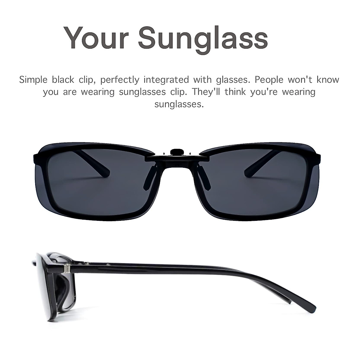 DAUCO Clip On Sunglasses Polarized Clip On Sunglasses Over Prescription Glasses Non-Flip Up