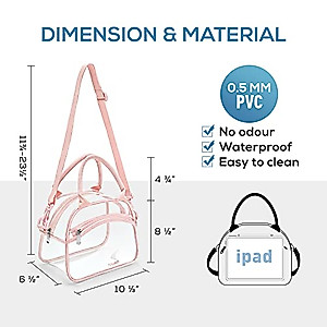 TOURIT Stadium Approved Clear Lunch Bag Transparent Bag with Adjustable Strap Clear Lunch Box for Women Men Work