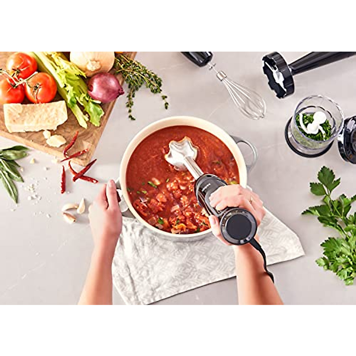 Braun Multiquick 5 Vario Hand Blender (SS Blending Shaft+1.5C Chopper+ Masher + Whisk+ Beaker), MQ5027, Black