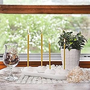 50 Natural 100% Pure Raw Beeswax Taper Candles ( 6") Natural Honey Scent Birthday Cake, Dripless, Smokeless, Nontoxic, Natural Cotton Wick