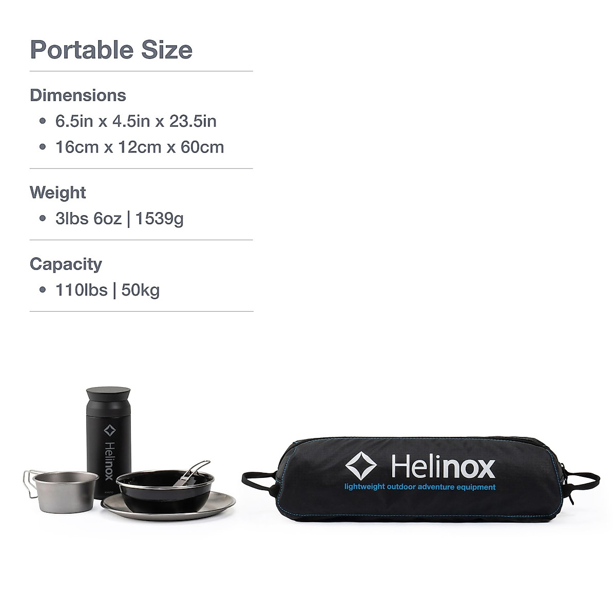 Helinox Table One Hard Top Lightweight, Collapsible, Portable, Outdoor Camping Table, Large - 29.5 x 22.5 Inches, Black