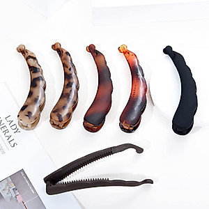 6 Pieces Banana Hair Clips for Women,Cute Banana Clip for Thin Fine Thick hair,Non Slip Banana Claw Clips