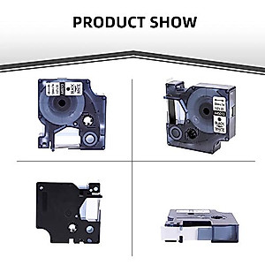 6-Pack Compatible Dymo D1 Label Tape 45013 S0720530 Replace for DYMO D1 A45013 Refills，Black on White,1/2 Inch x 23 Ft for Dymo LabelManager 160 420P 210D 280 360D PnP Label Maker