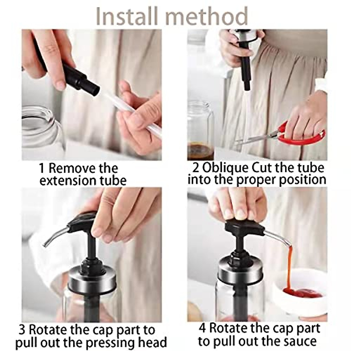 Sauce Squeeze Bottle, No Drip,Lead-Free Glass Bottles,17 Ounce Big Olive Oil Dispenser Bottle Set, Ketchup Salad Dressing Honey Oil Presser,Sticky Sauce Squeeze Bottle for Kitchen and BBQ(2 Pack)