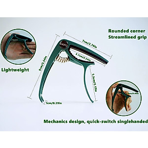 Yunshan Guitar Capo, Lightweight Zinc Alloy Capo for Acoustic and Electric Guitars, Bass, Mandolin, Banjo, Ukulele(Dark Green)
