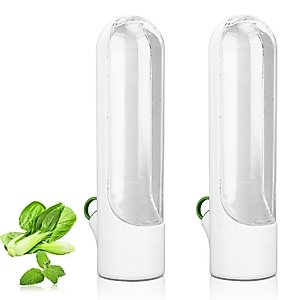 Fresh Herb Keeper for Refrigerator, 2PCS Cilantro Fresh Container Herb Savor Pod Herb Keeper and Herb Saver Fruit Containers Transparent Vegetable Preservation Bottle Kitchen Storage Cup for Cilantr