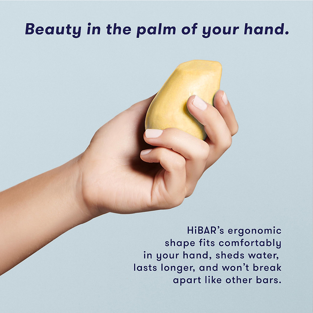 HiBAR - Volumize Conditioner Bar - For Thin & Flat Hair - Add Body, Definition & Volume - With African Dates & Vitamin B5 - Plastic-Free - Soap, Paraben & Sulfate-Free -Color Safe & Vegan -1 Solid Bar